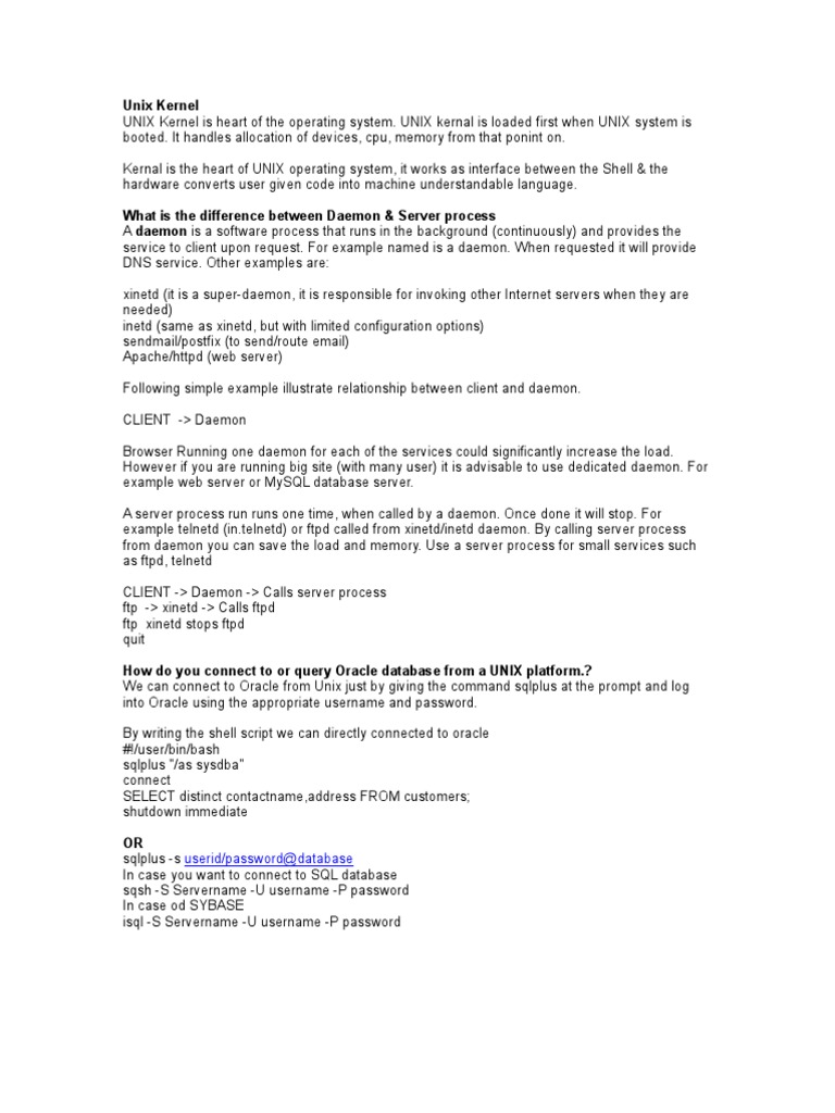 Unix Imp Questions | PDF | Operating System | Command Line Interface