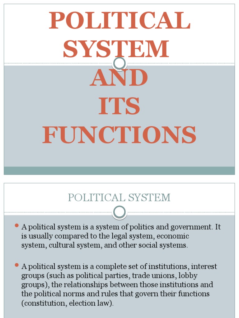 Political System and Its Functions Final | PDF | Government Of India ...