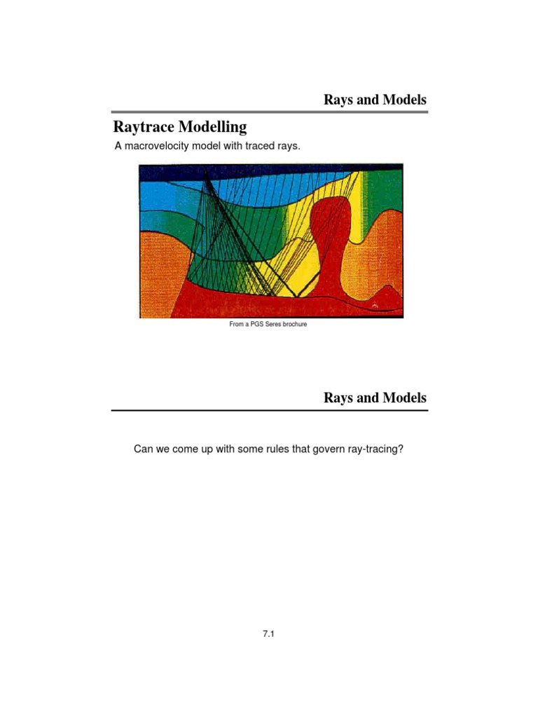 Raytrace Modelling: Rays and Models | PDF | Refraction | Reflection (Physics)