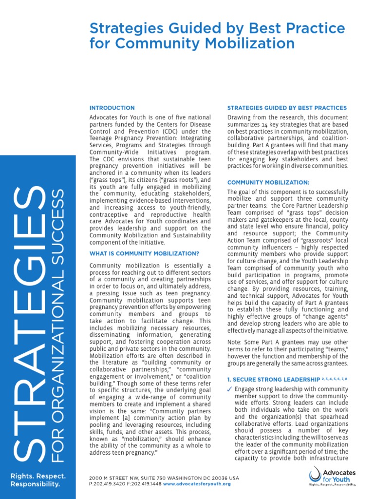 Strategies Guided by Best Practice For Community Mobilization | PDF ...