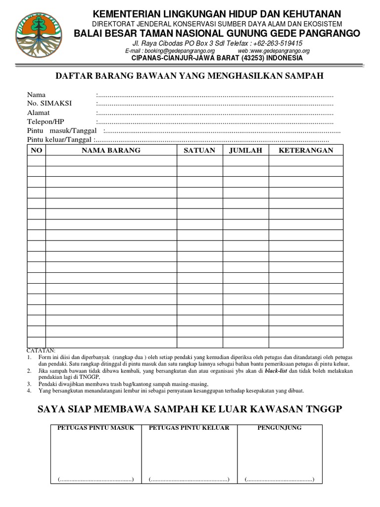Form Sampah | PDF