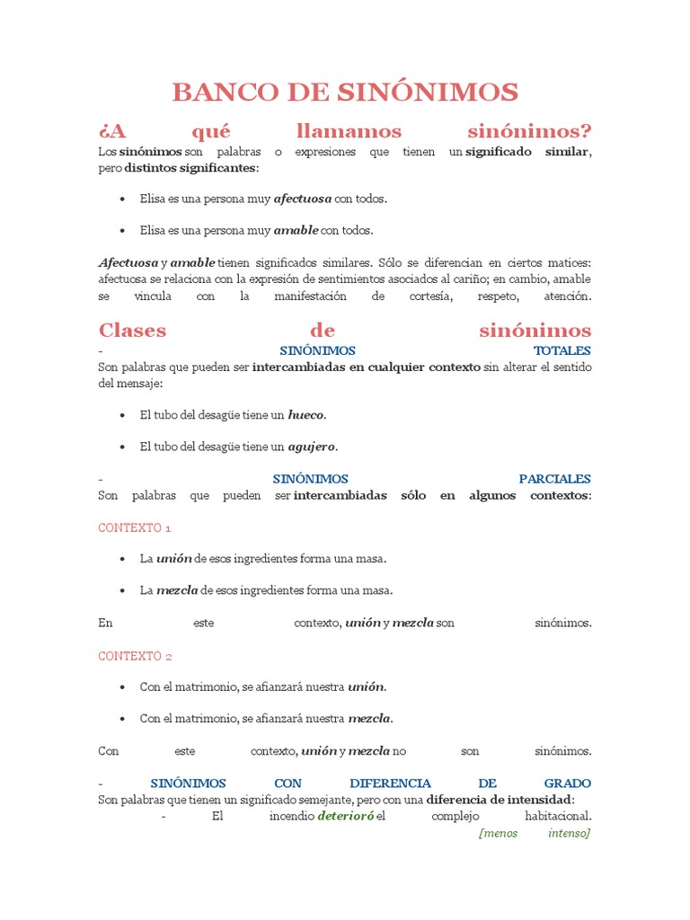 Banco de Sinónimos | PDF | Ironía | Lujuria