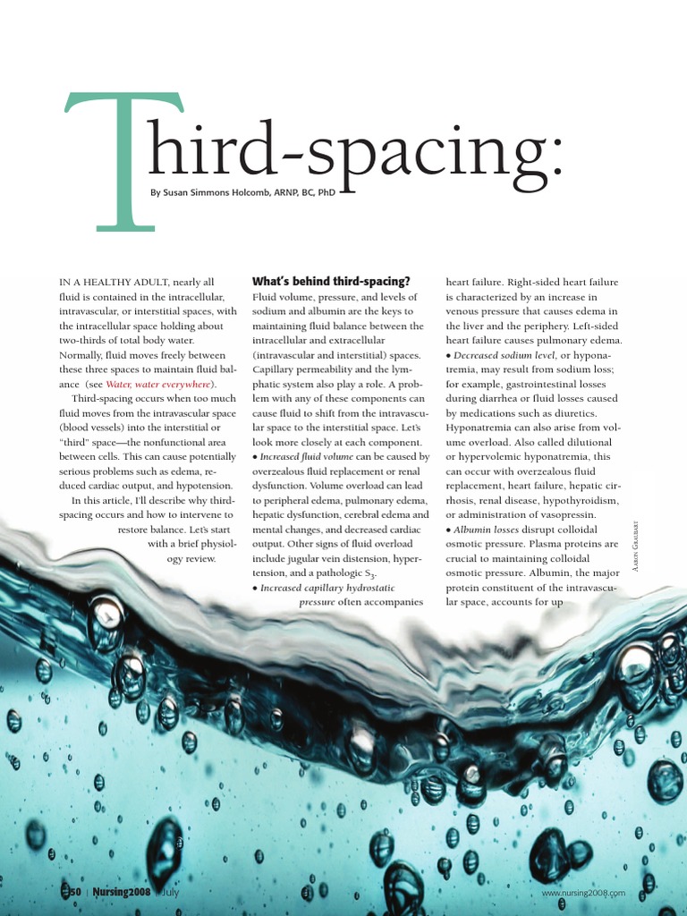 Third Spacing | PDF | Edema | Saline (Medicine)