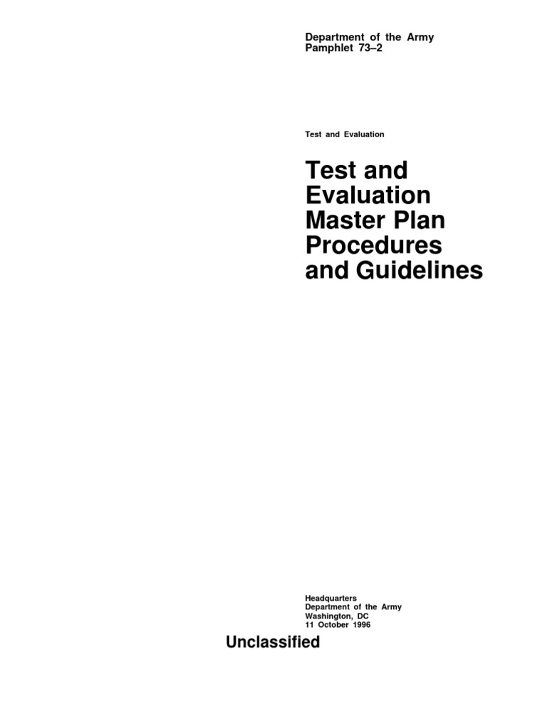 Test and Evaluation Master Plan | PDF | United States Department Of ...