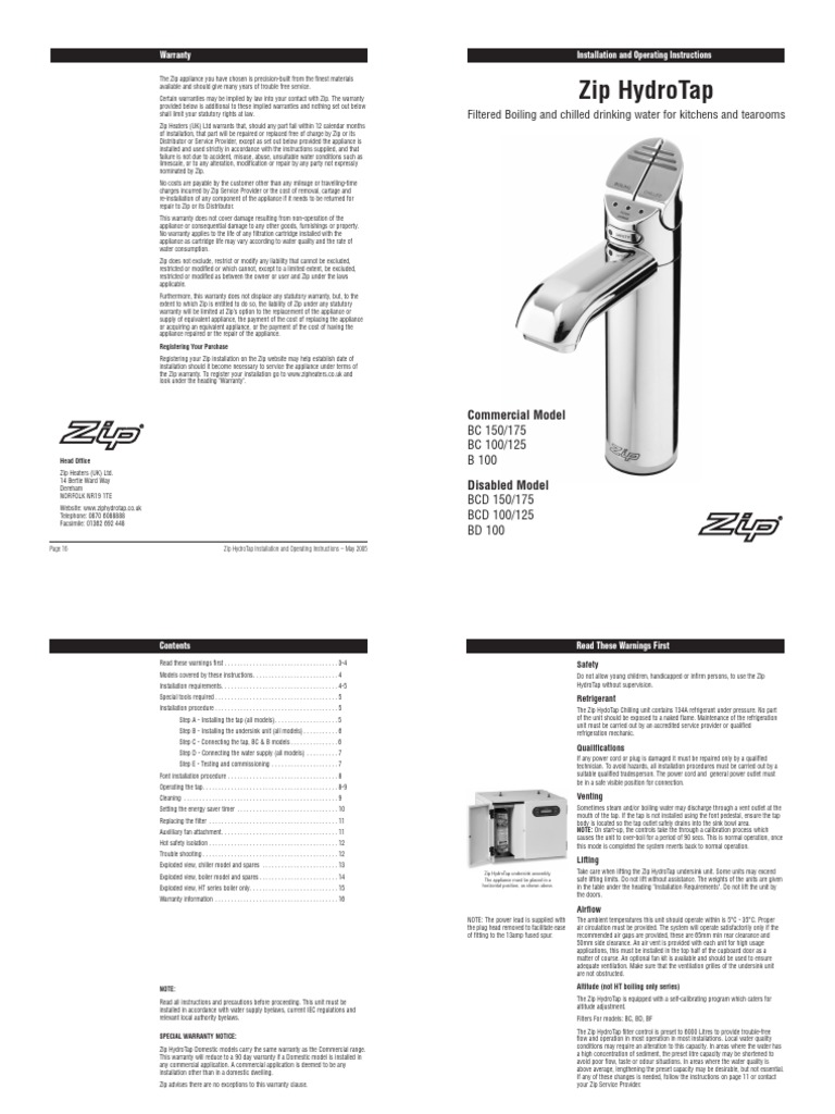 Zip Hydrotap: Filtered Boiling and Chilled Drinking Water For Kitchens ...