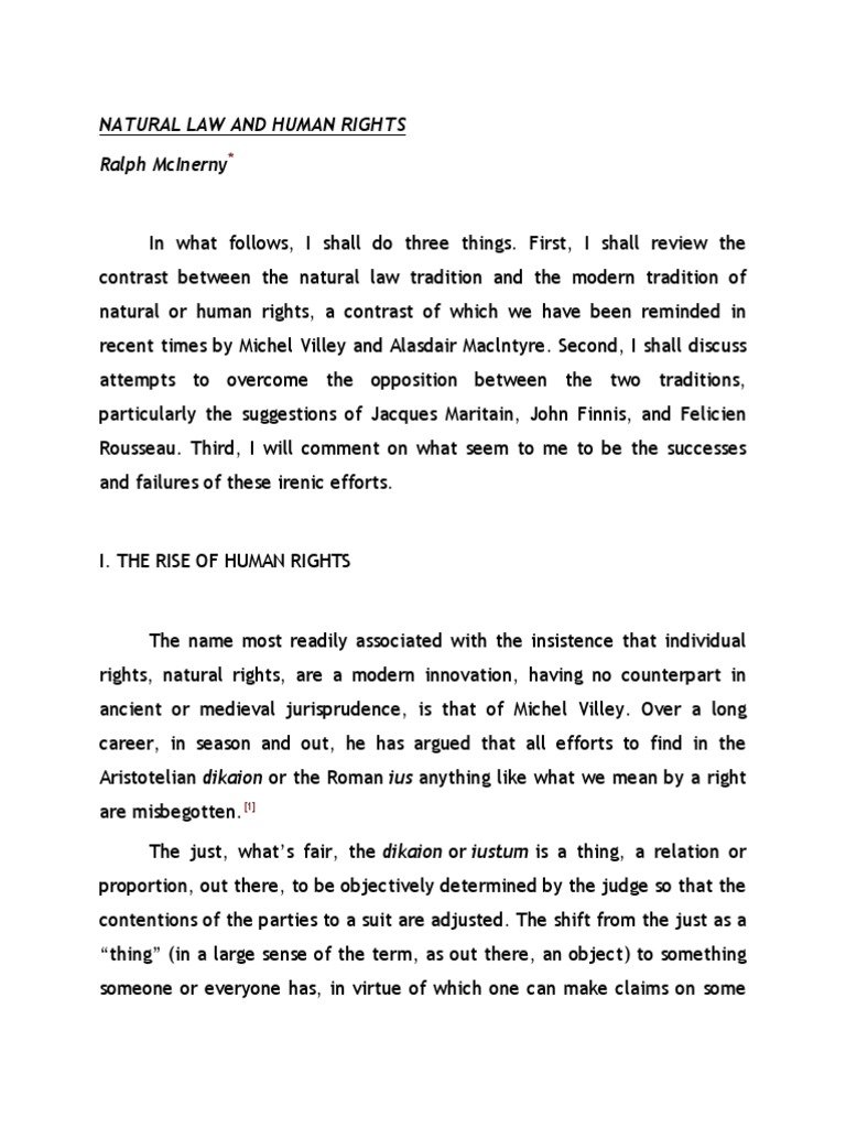 Natural Law vs. Human Rights Analysis | PDF | Natural And Legal Rights ...