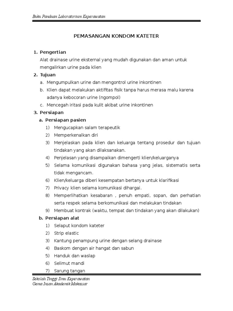 Panduan Pemasangan Kondom Kateter | PDF