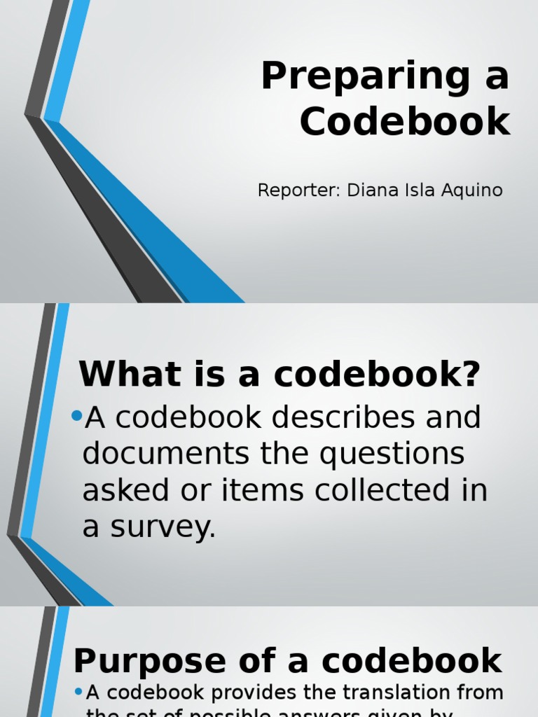 Session 7. Preparing A Codebook | PDF | Spss | Survey Methodology