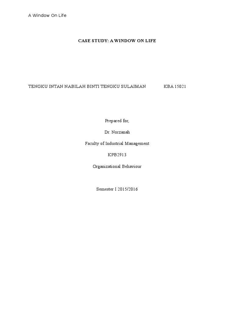 Case Study Ob | PDF | Leadership | Social Psychology