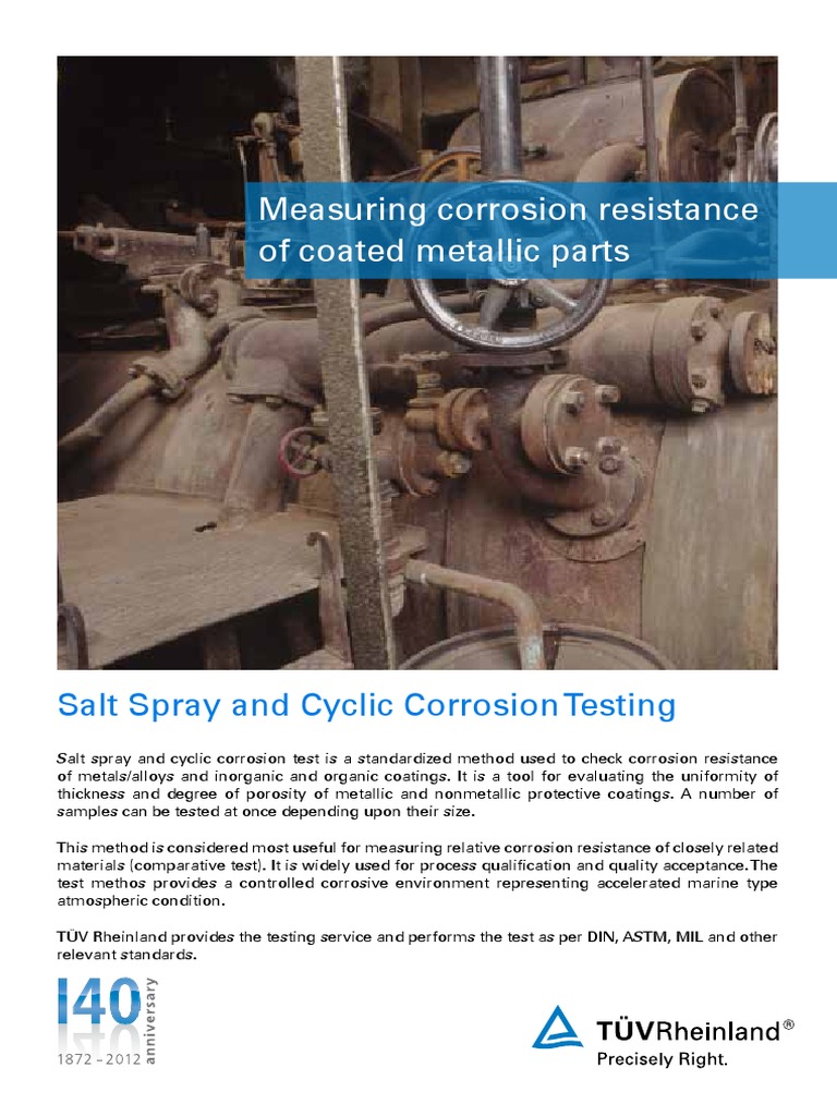 Salt Spray and Cyclic Corrosion Testing | PDF | Corrosion | Chemical ...