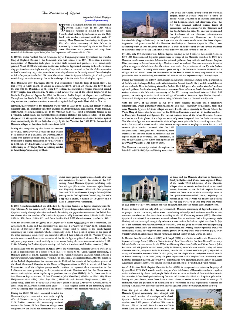 The Maronites of Cyprus (Brochure) | PDF | Cyprus