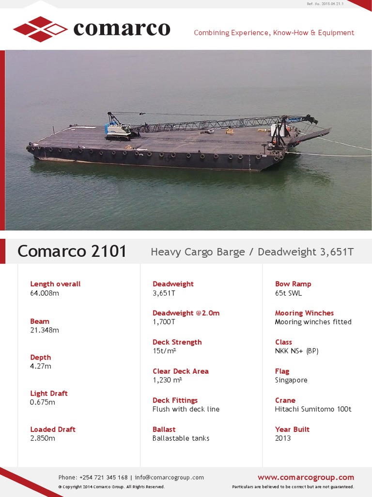 Comarco-2101 Heavy Cargo Barge PDF | PDF | Watercraft | Ships