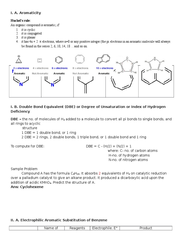 Aromatics Handout | PDF | Atoms | Chemical Reactions
