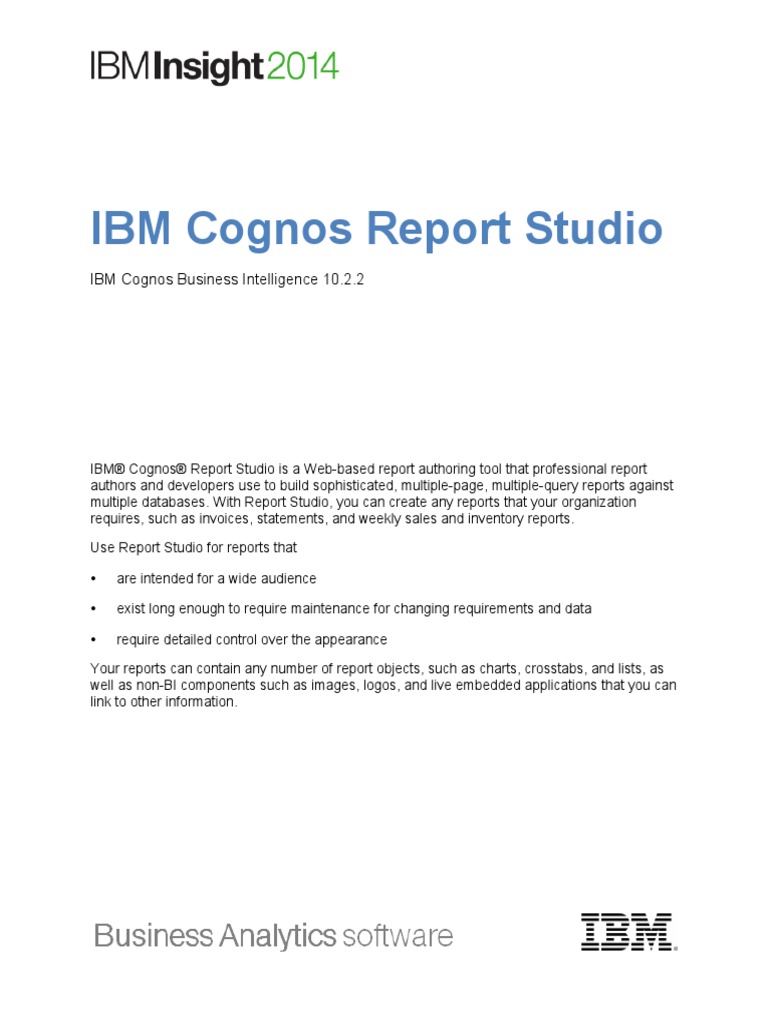 Cognos10 - REPORT - STUDIO Global Classess Use | PDF | Double Click ...
