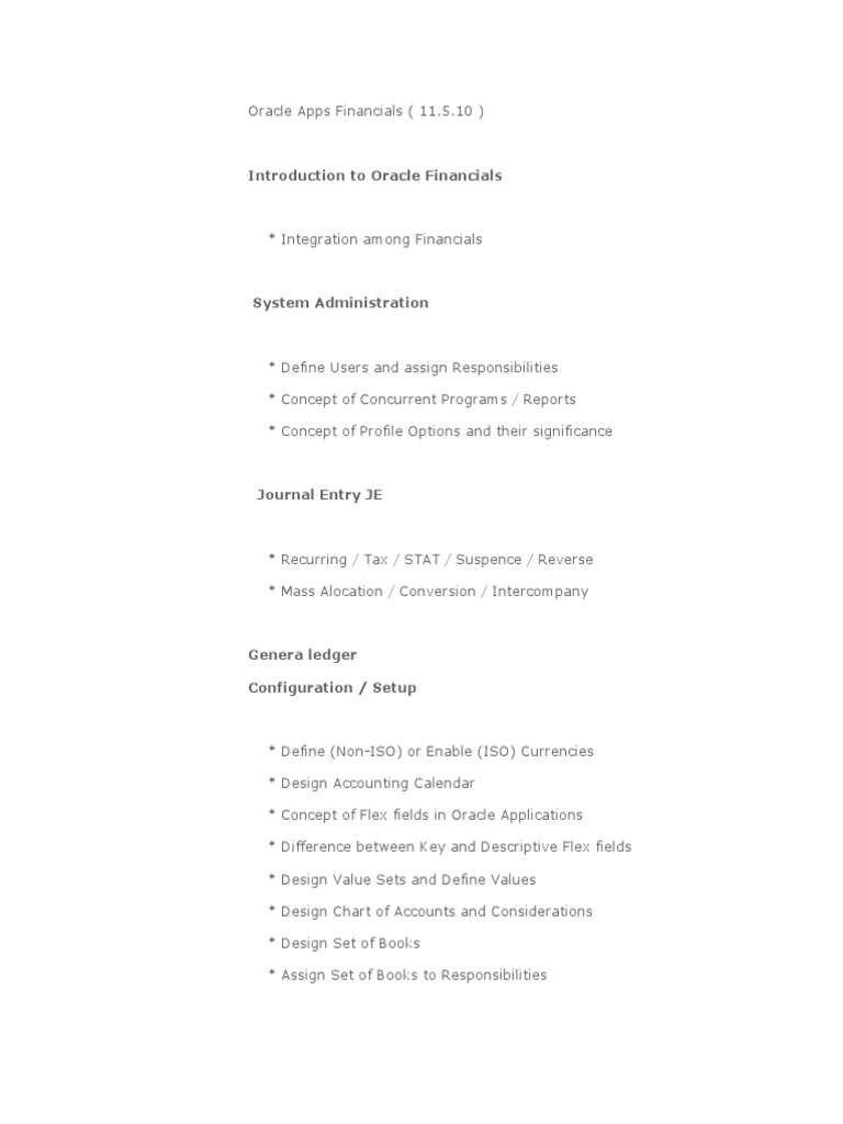 Introduction To Oracle Financials | PDF | Invoice | Business