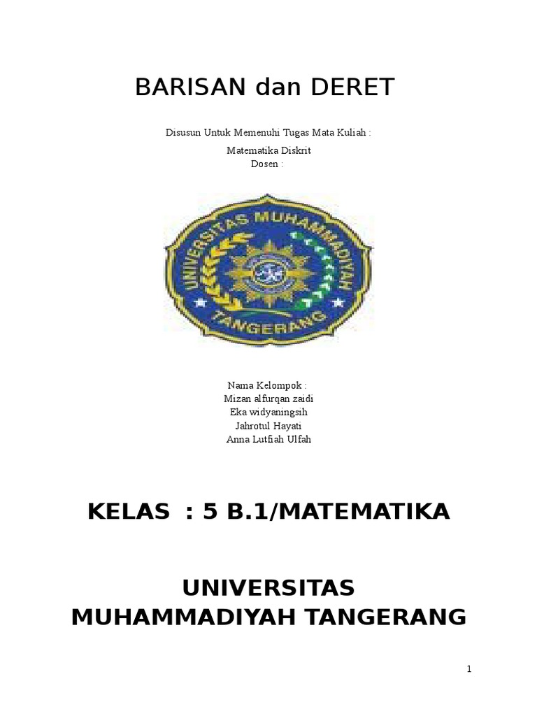 Makalah Barisan Dan Deret | PDF