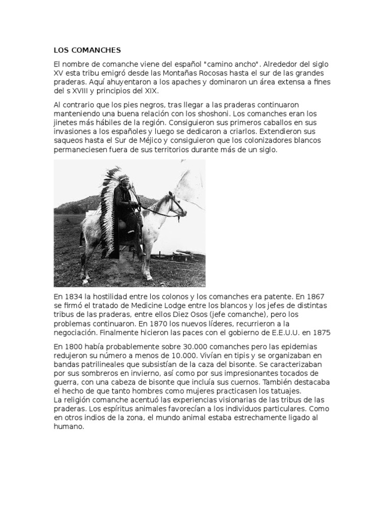Historia y Cultura de los Comanches y Sioux | PDF | siux | Inuit