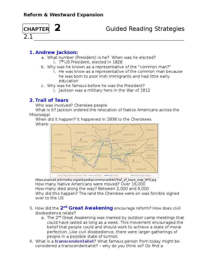 2.1 - GuidedReading For US History | PDF | History