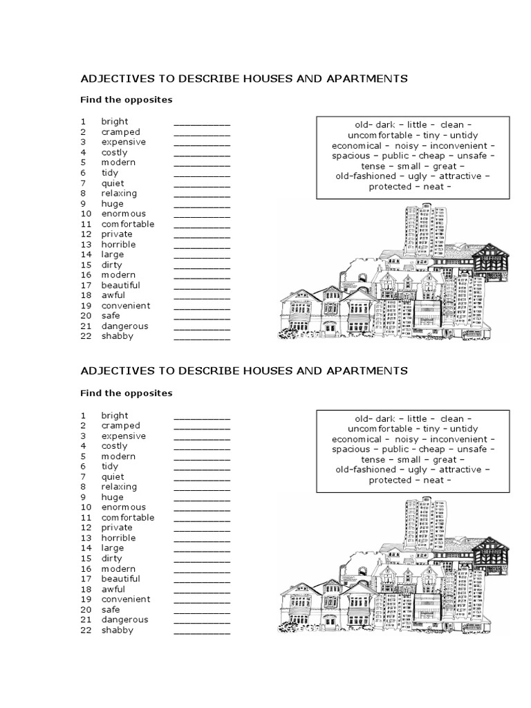 Adjectives To Describe Houses and Apartments | PDF