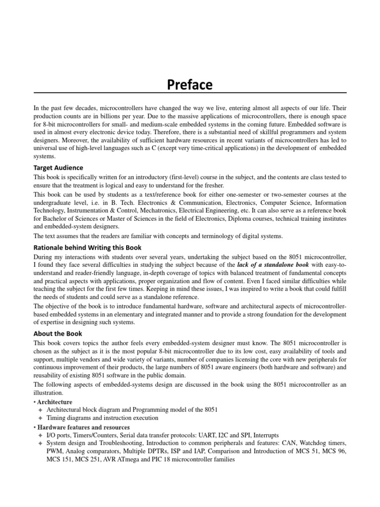 Preface | Download Free PDF | Microcontroller | Embedded System