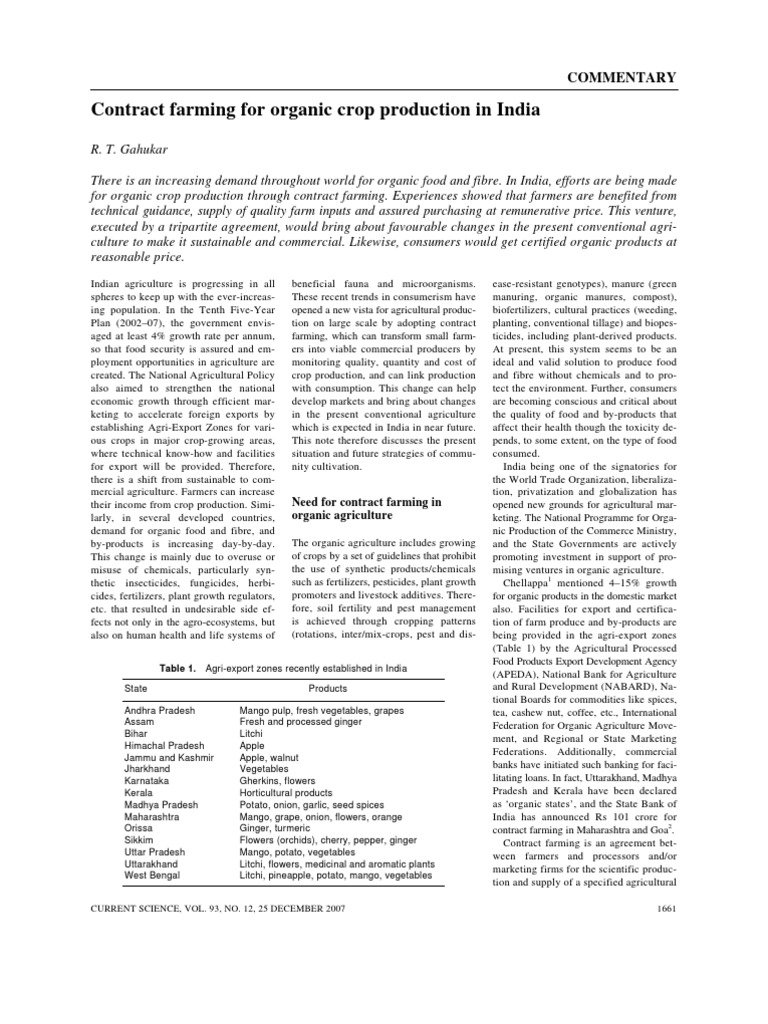 Contract Farming Overview | PDF | Organic Farming | Agriculture