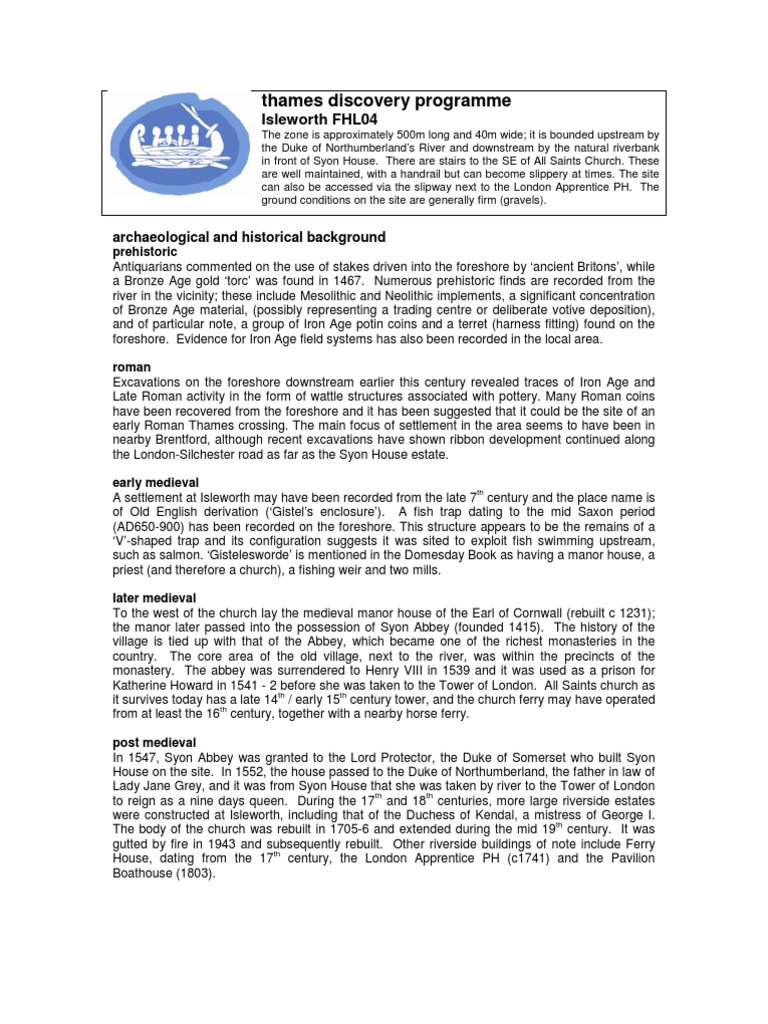 Isleworth Key Site Information | PDF