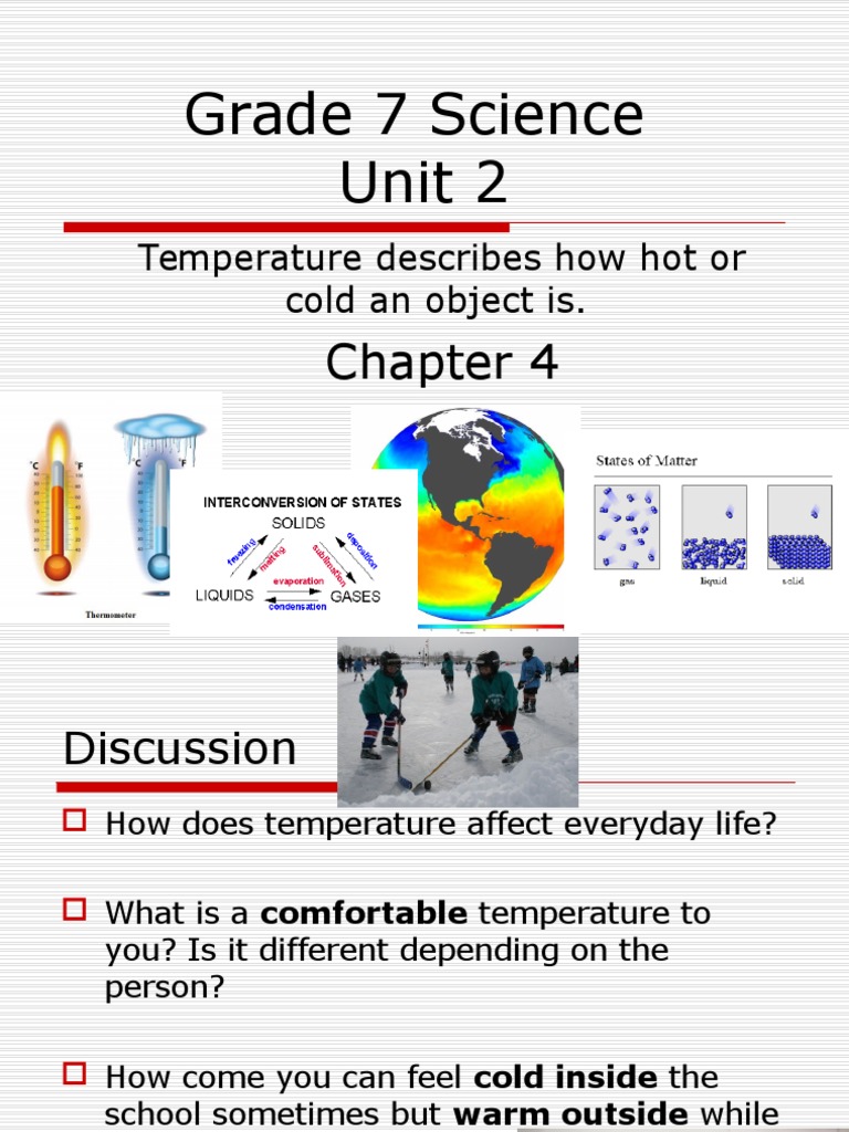 Grade 7 Science Chapter 4 Notes | PDF | Thermometer | Fahrenheit