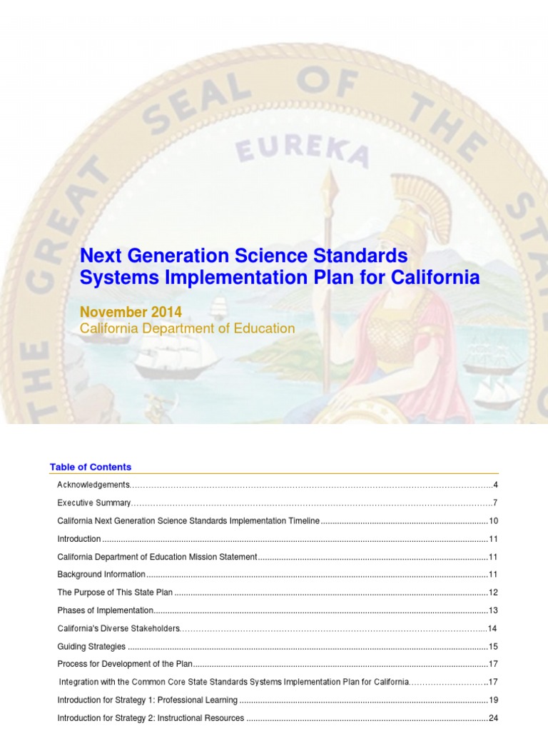 NGSS Implementation Plan California CDE | PDF | Science Education ...