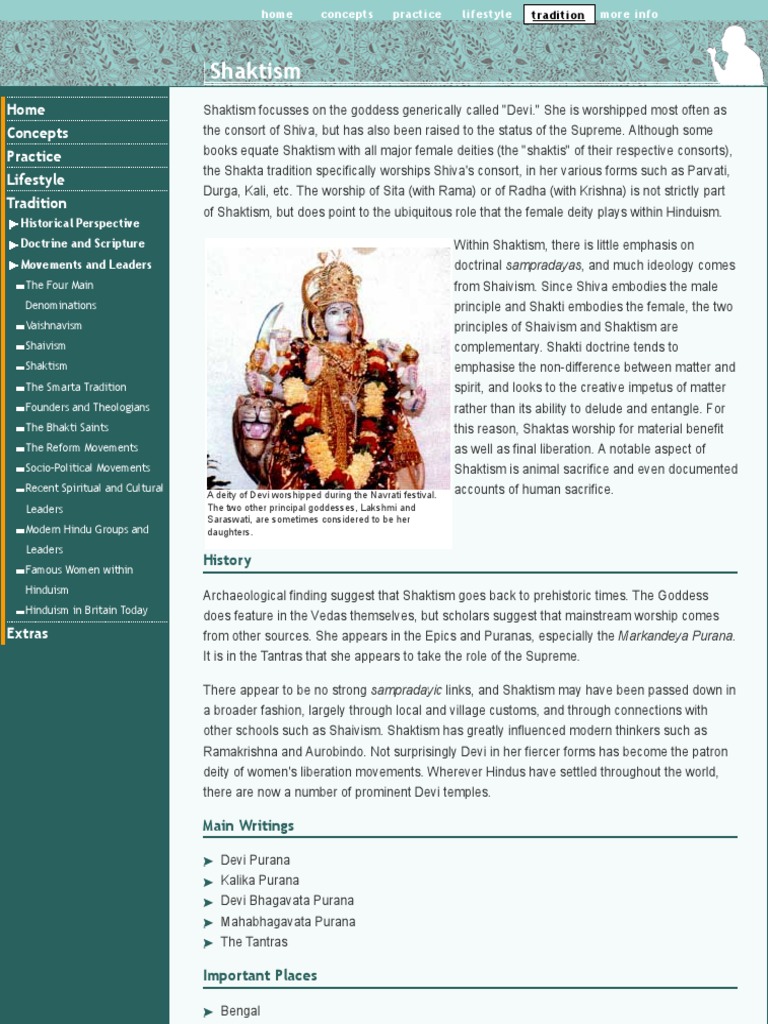 Hinduism: Shaktism | PDF | Devi | Hindu Behaviour And Experience
