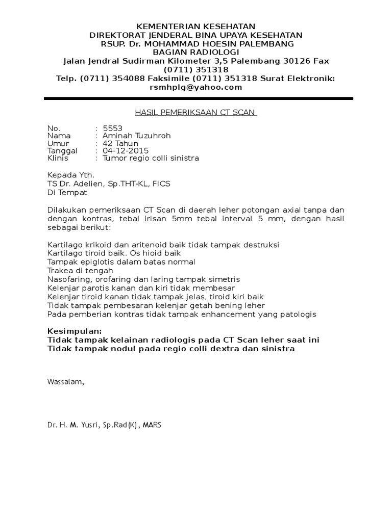 CT Scan Leher | PDF | Sains & Matematika
