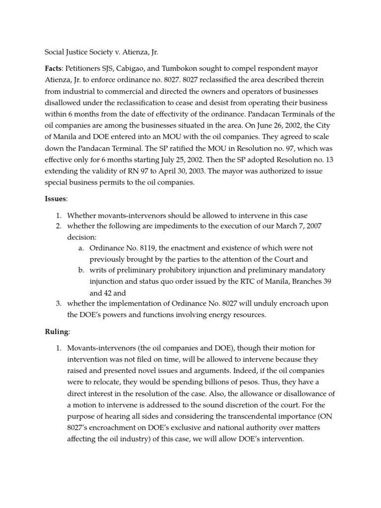 SJS v. Atienza, Jr. | PDF | Eminent Domain | Police Power (United ...