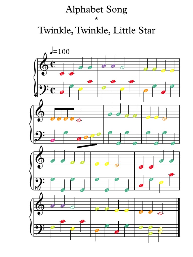 Twinkle Twinkle Little Star Violin Notes Letters