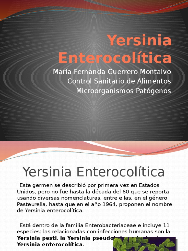 Yersinia Enterocolítica | PDF | Diarrea | Alimentos