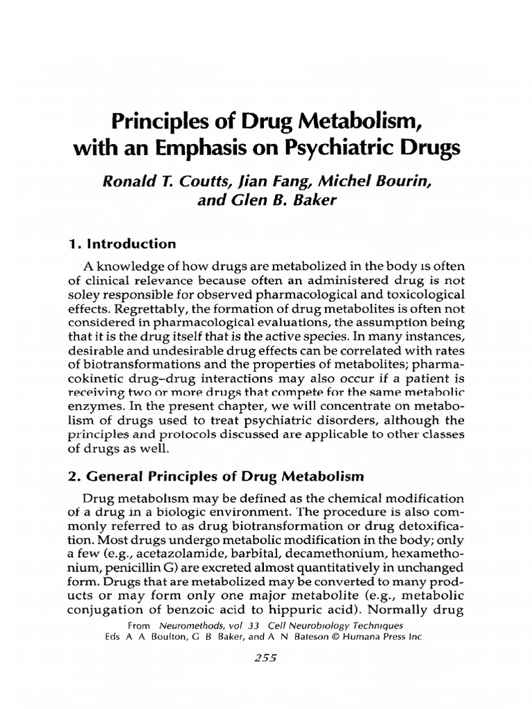 8 Principles of Drug Metabolism, With An Emphasis On Psychiatric Drugs ...