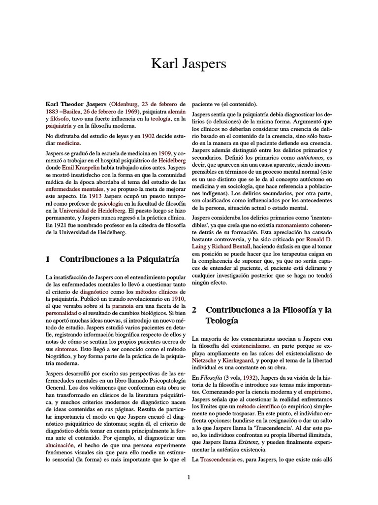 Karl Jaspers | Bienestar | Ciencia filosófica