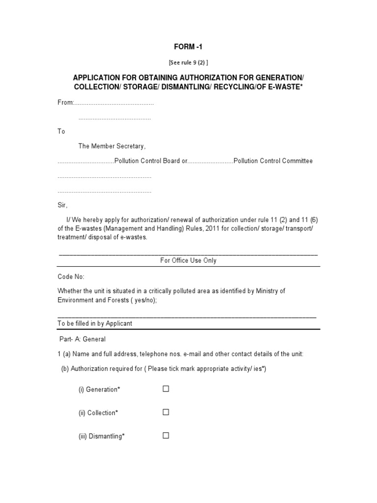 13) E-Waste Authorization Form | Electronic Waste | Economy And The ...