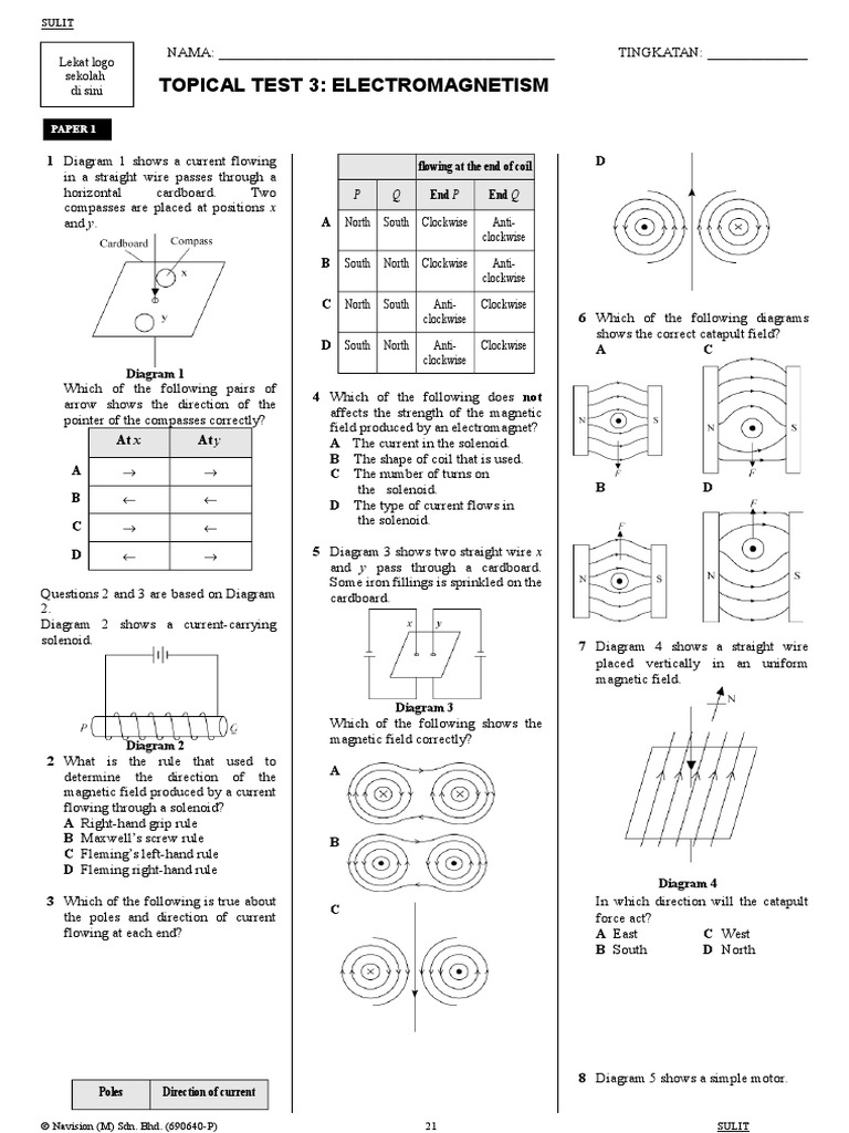 IT Phy F5 Topical Test 3 (BI) | PDF | Transformer | Inductor