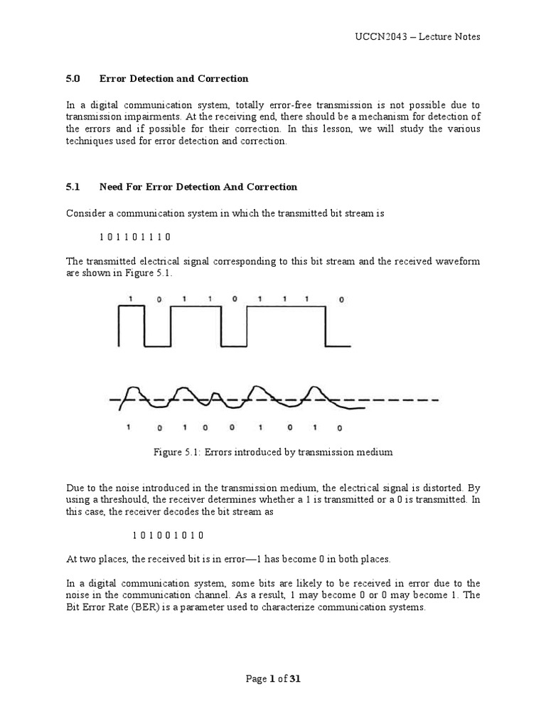 Error Detection And Correction Pdf Error Detection And Correction Forward Error Correction