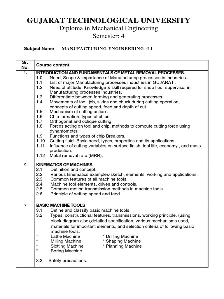 Manufacturing Engineering - II | PDF | Machine Tool | Machines