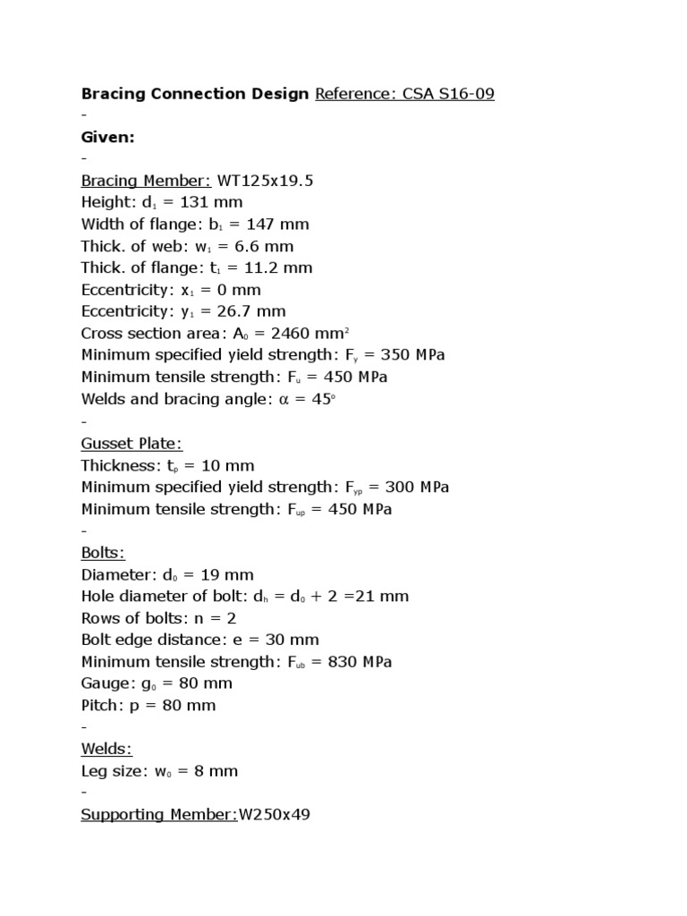 Bracing Connection Design | PDF | Screw | Solid Mechanics