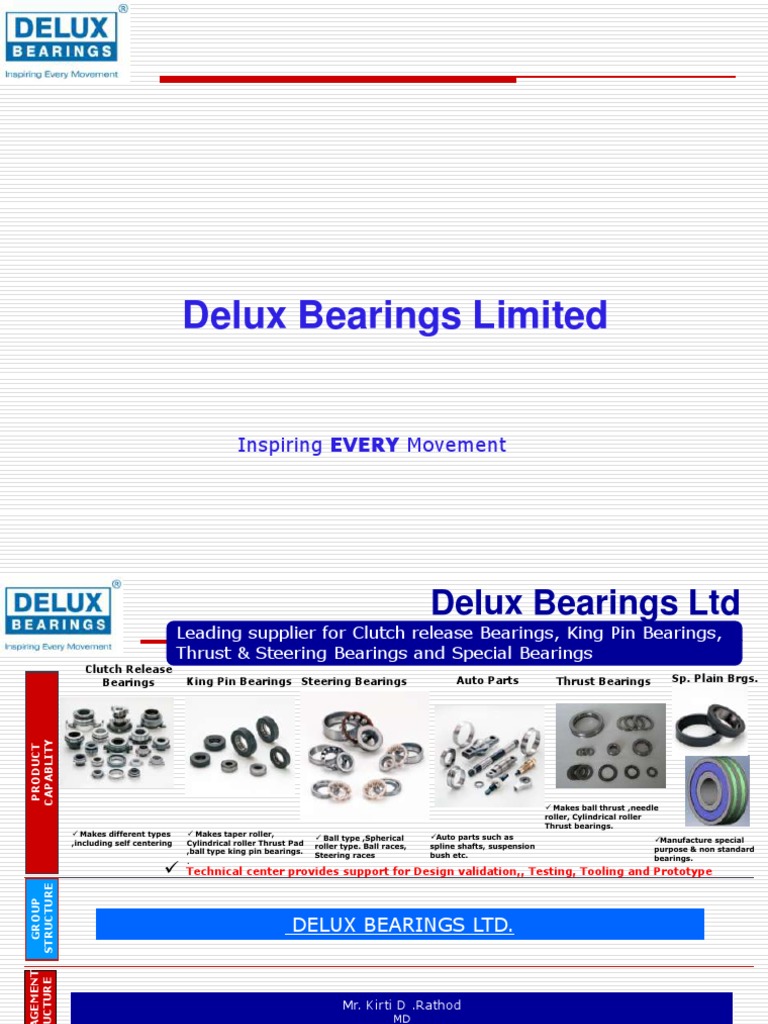 Delux Bearings Pvt Ltd Overview | PDF | Bearing (Mechanical) | Heat ...