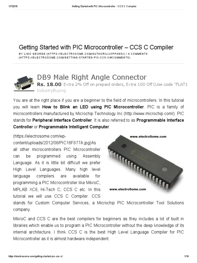 Getting Started With PIC Microcontroller - CCS C Compiler PDF | PDF ...