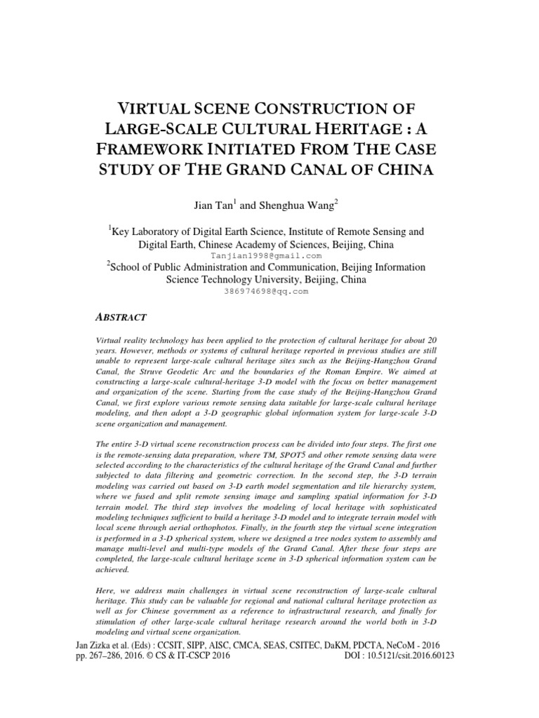 Virtual Scene Construction of Large-Scale Cultural Heritage: A ...