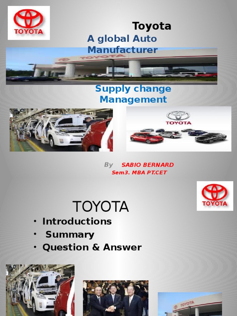 toyotasupplychainmanagement | Toyota | Operations Management