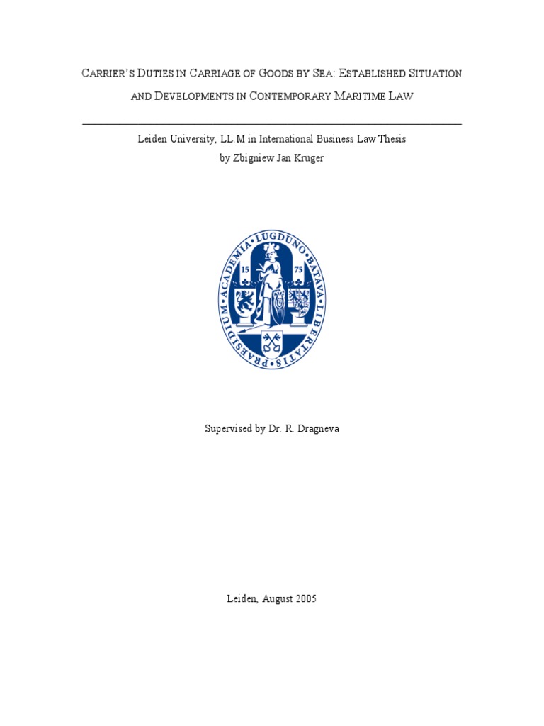 LLM Thesis Kruger | PDF | Water Transport | Shipping