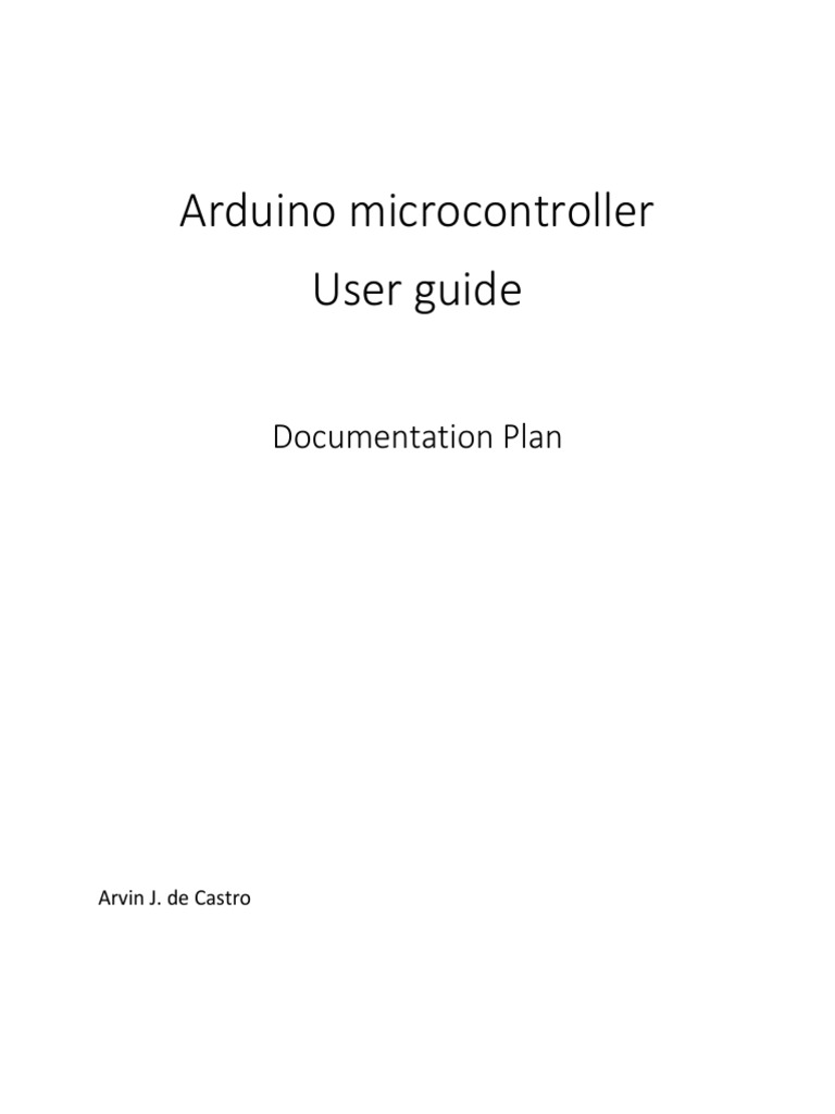 Arduino Microcontroller User Guide Documentation Plan Pdf Portable Document Format Computing