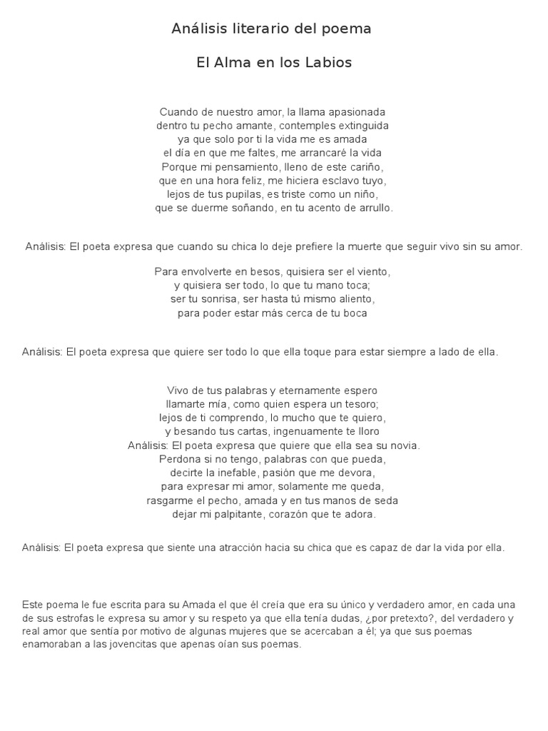 Análisis Literario Del Poema | PDF | Rima | Amor