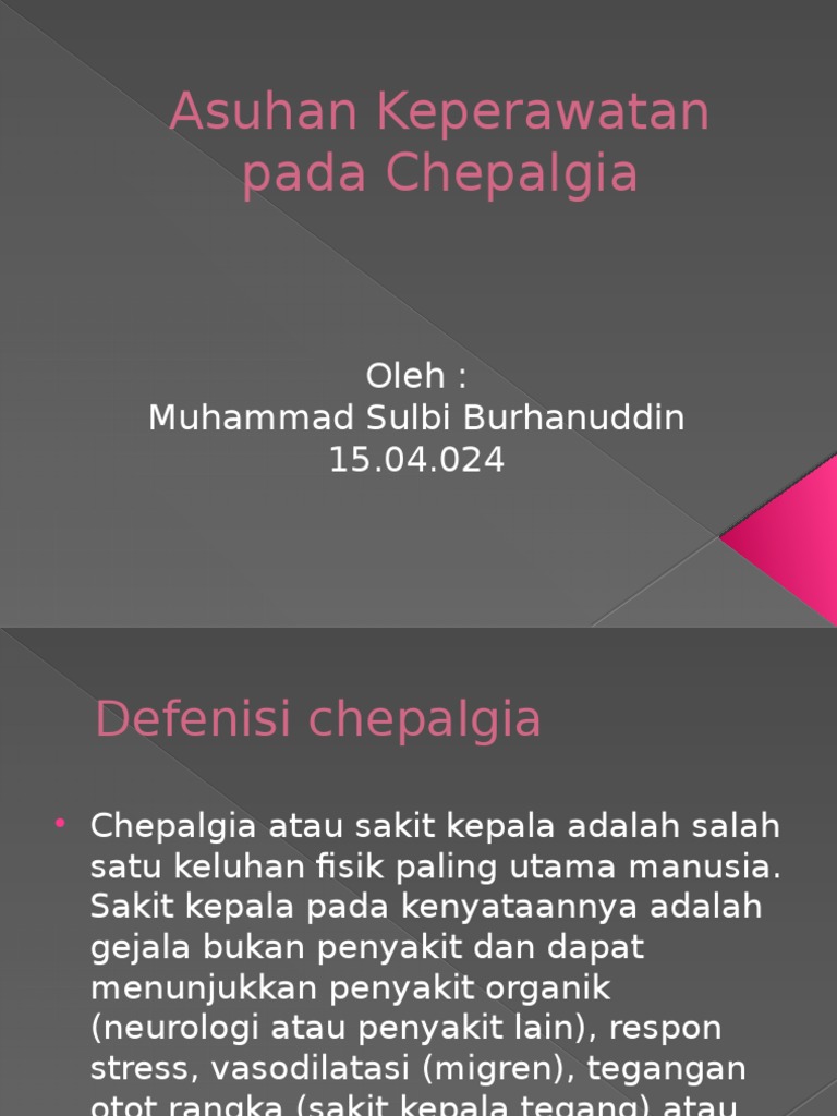 Asuhan Keperawatan Pada Chepalgia | PDF | Pengembangan Diri | Kesehatan Holistik