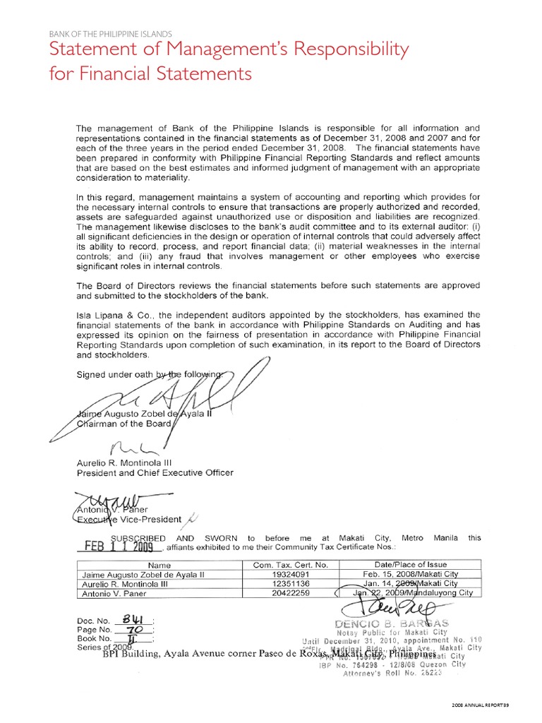 11 BPI AR Financial Statements FINAL | PDF | Financial Audit | Audit