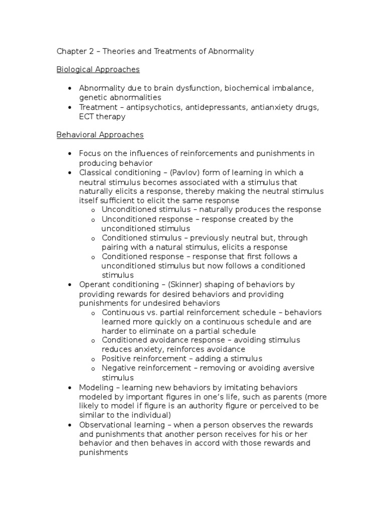 Abnormal Psychology Study Guide | PDF | Psychotherapy | Major ...